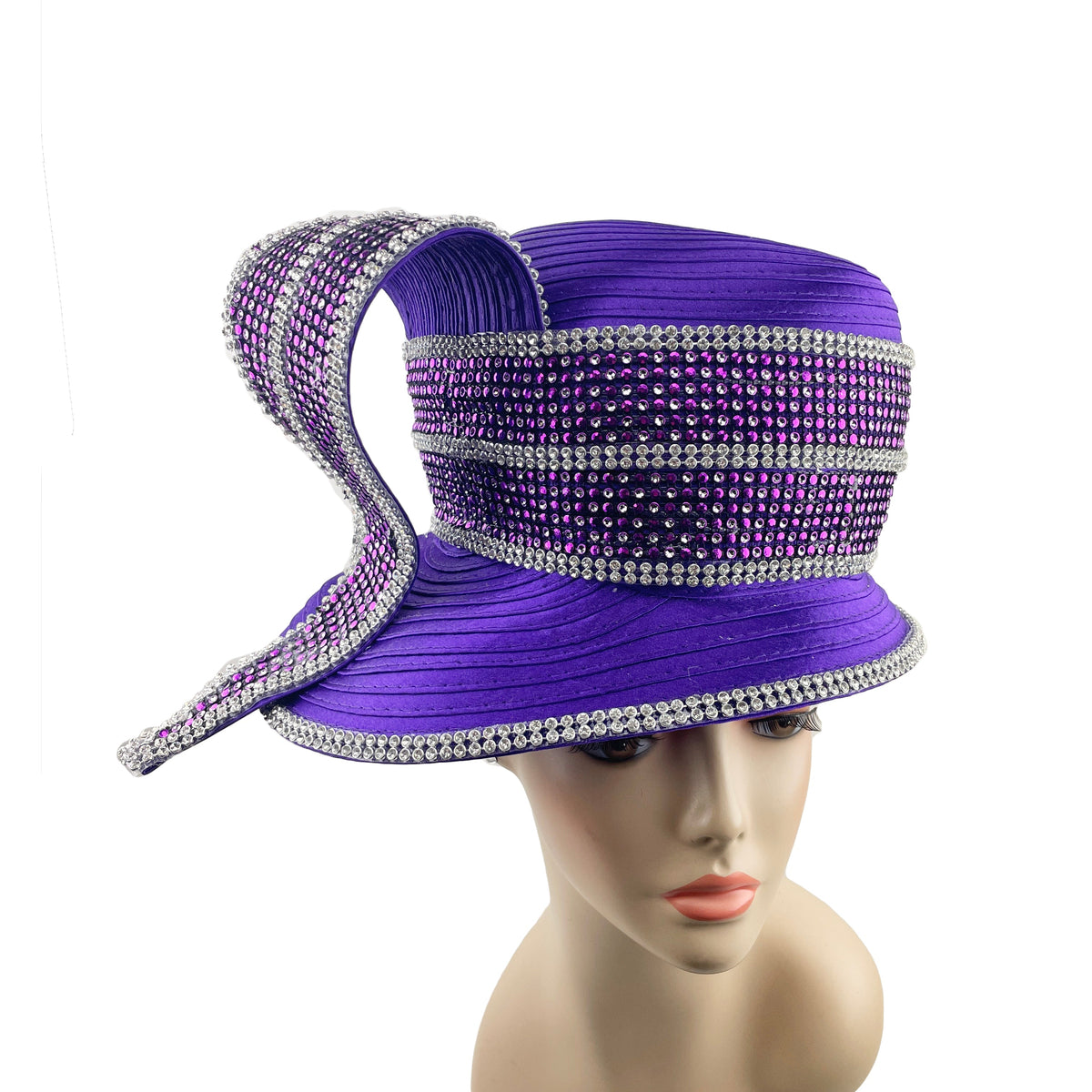 Satin Ribbon Church Hat, Elegant Hats, Derby, Rhinestone, Hatpin ...