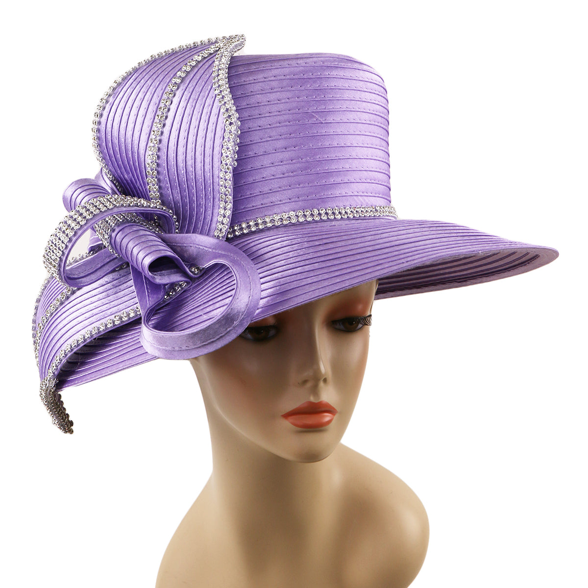 Satin Ribbon Church Hat, Elegant Hats, Derby, Rhinestone, Hatpin ...