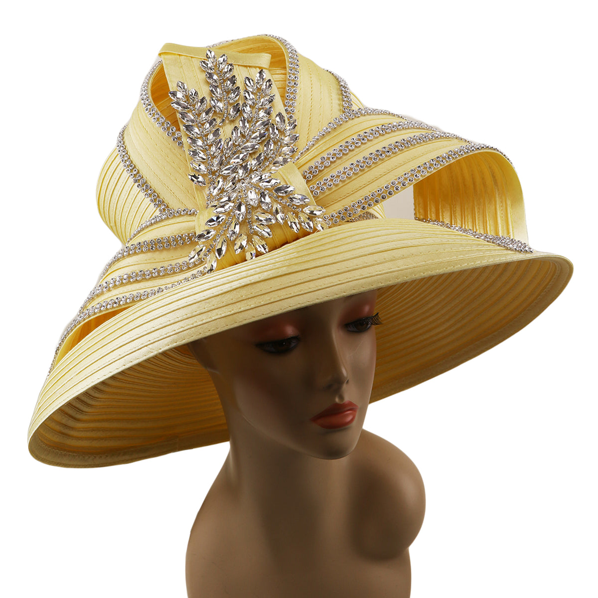 Satin Ribbon Church Hat, Elegant Hats, Derby, Rhinestone, Hatpin ...