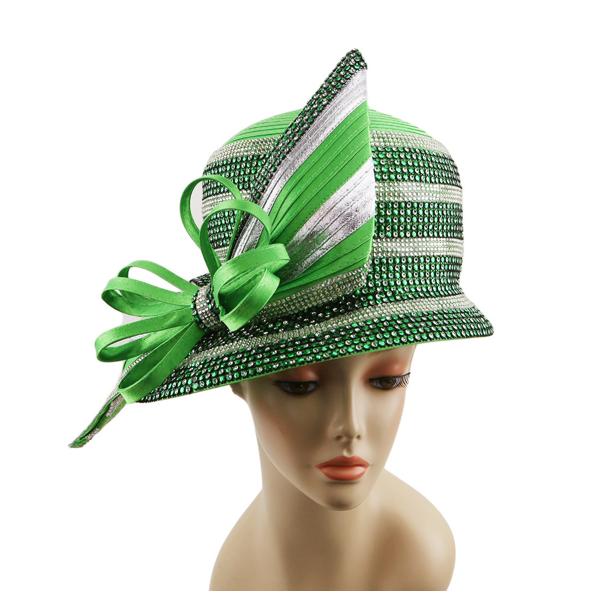 Satin Ribbon Church Hat, Elegant Hats, Derby, Rhinestone, Hatpin ...