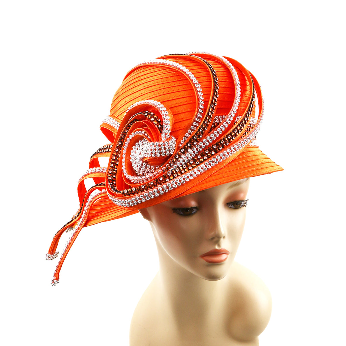 Satin Ribbon Church Hat, Elegant Hats, Derby, Rhinestone, Hatpin ...
