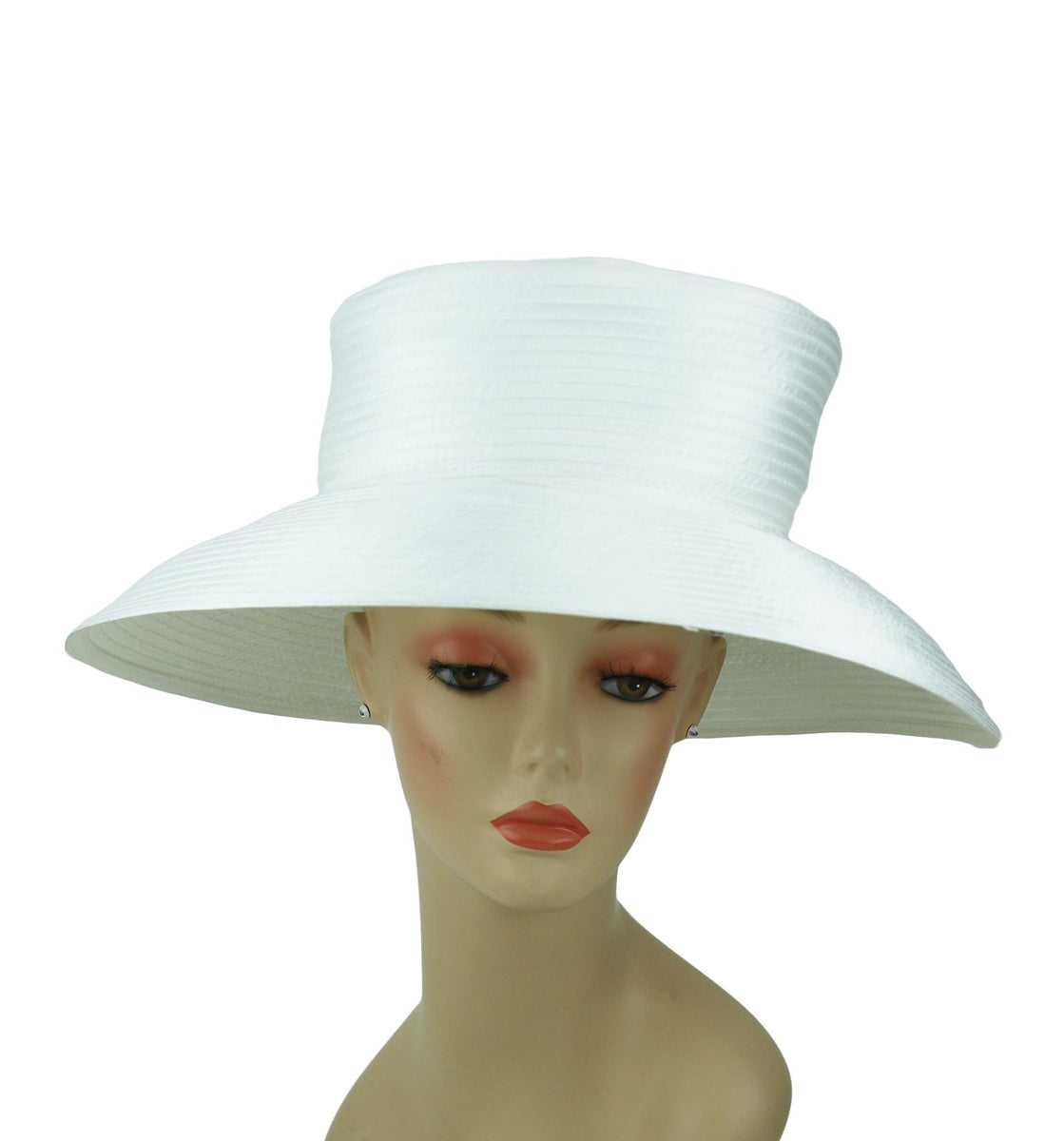 Satin ribbon untrimmed hats, fascinators, derby, rhinestone, horsehair ...