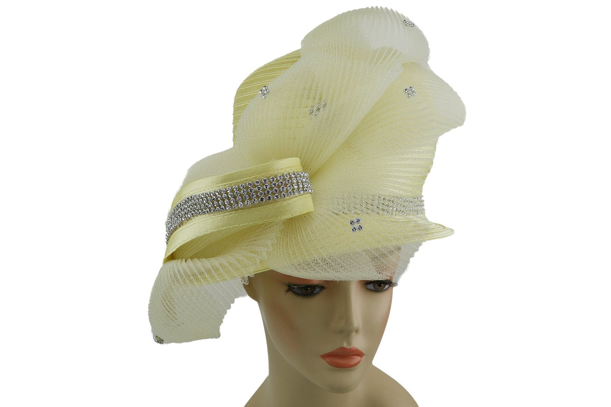 Satin Ribbon Church Hat, Elegant Hats, Derby, Rhinestone, Hatpin ...