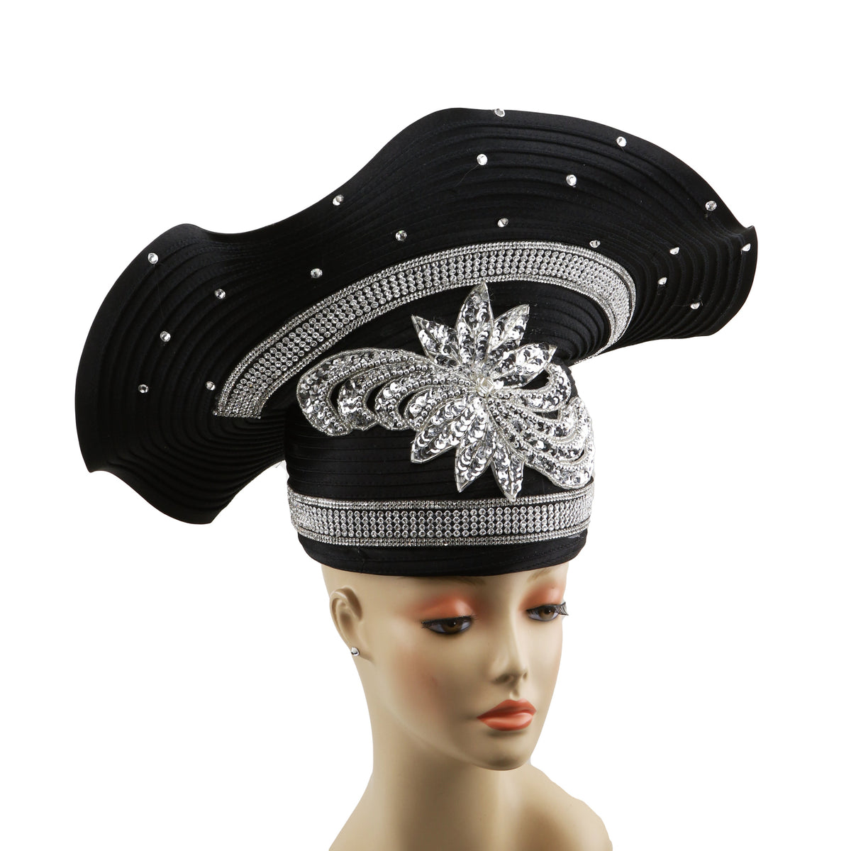 Satin Ribbon Church Hat, Elegant Hats, Derby, Rhinestone, Hatpin ...