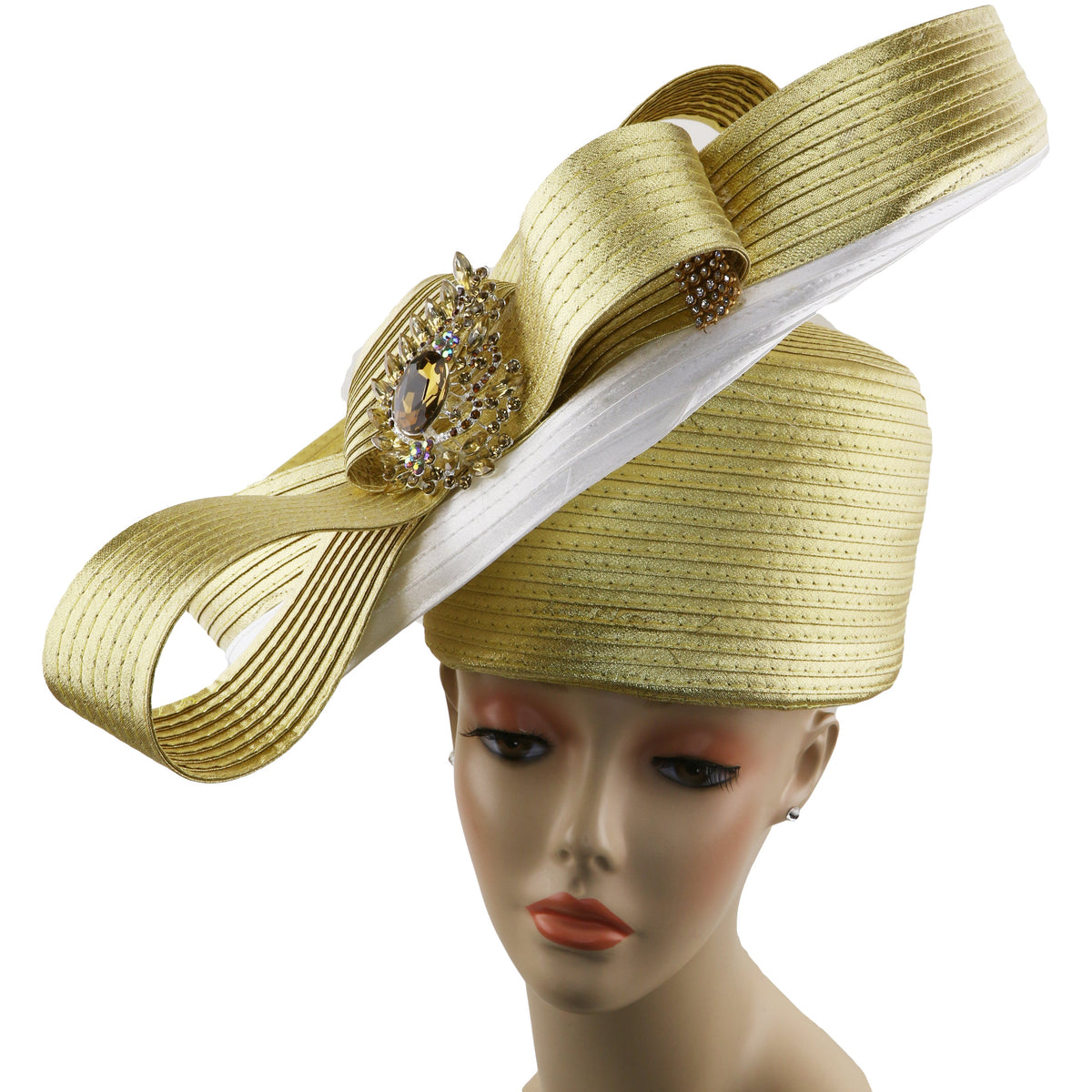 Satin Ribbon Church Hat, Elegant Hats, Derby, Rhinestone, Hatpin ...